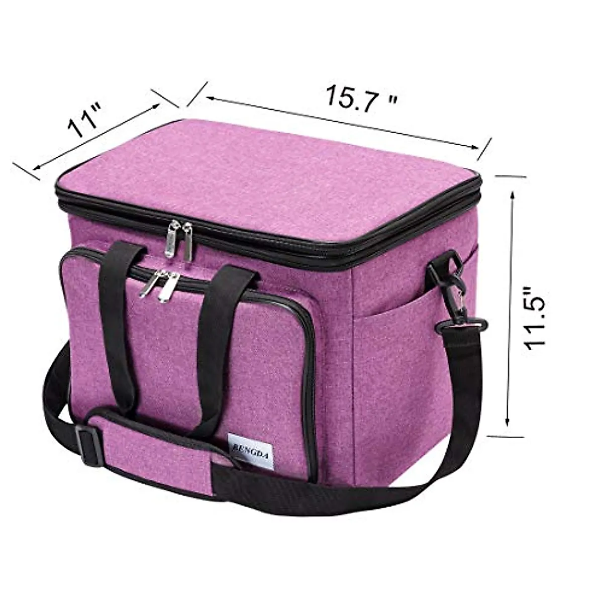 BENGDA Knitting Bags and Totes,Crochet Yarn Organizer with Inner Divider for Knitting Needles,Project and Supplies,Easy to Carry, High Capacity (Purple with Cover)