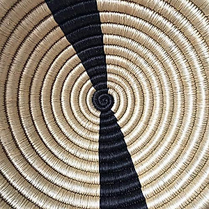 Small African Basket: Nyagatare/Rwanda Basket/Woven Bowl/Sisal & Sweetgrass Basket/Tan, Black