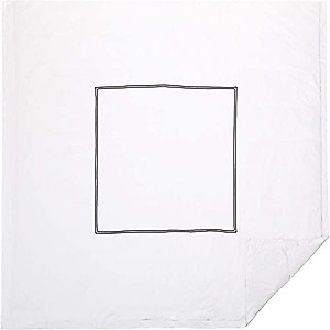 Prince Bedding 400 Thread Count 1 Piece Duvet Cover & 2 Piece Pillowshams Cotton White Solid Pattern Marrow Hem (FullQueen, Black Border)