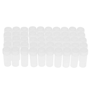 Hilitand 50Pcs 5ml Volume Plastic Sample Bottles Small Storage Container Test Tube Vial Storage Container 15mmx40mm/0.59x1.57inch