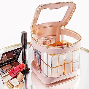 BEGIN MAGIC Clear Makeup Case Small Cosmetic Bag Lipstick Organizer Bag Waterproof Portable Transparent Storage Makeup Train Case Toiletry Bag