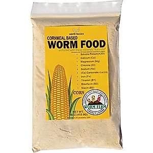 Worm Basics 1lb Cornmeal Worm Food w/Azomite Trace Minerals by The Worm Ferm