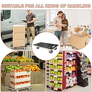 Katsuyoku furniture movers with Wheels 2 pack rectangle wood platform dolly cart 550 Lbs capacity heavy duty furniture mover carrier with 4 Wheels small moving dolly, heavy objects hauling