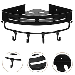 GOOHOCHY 1 Set Bathroom Storage Rack Soap Holder Bathroom Wall Shelf Toilet Storage Shelf Storage Shelves Home Wall-Mounted Shelves Wall-Mounted Sundries Holders Stainless Steel Black