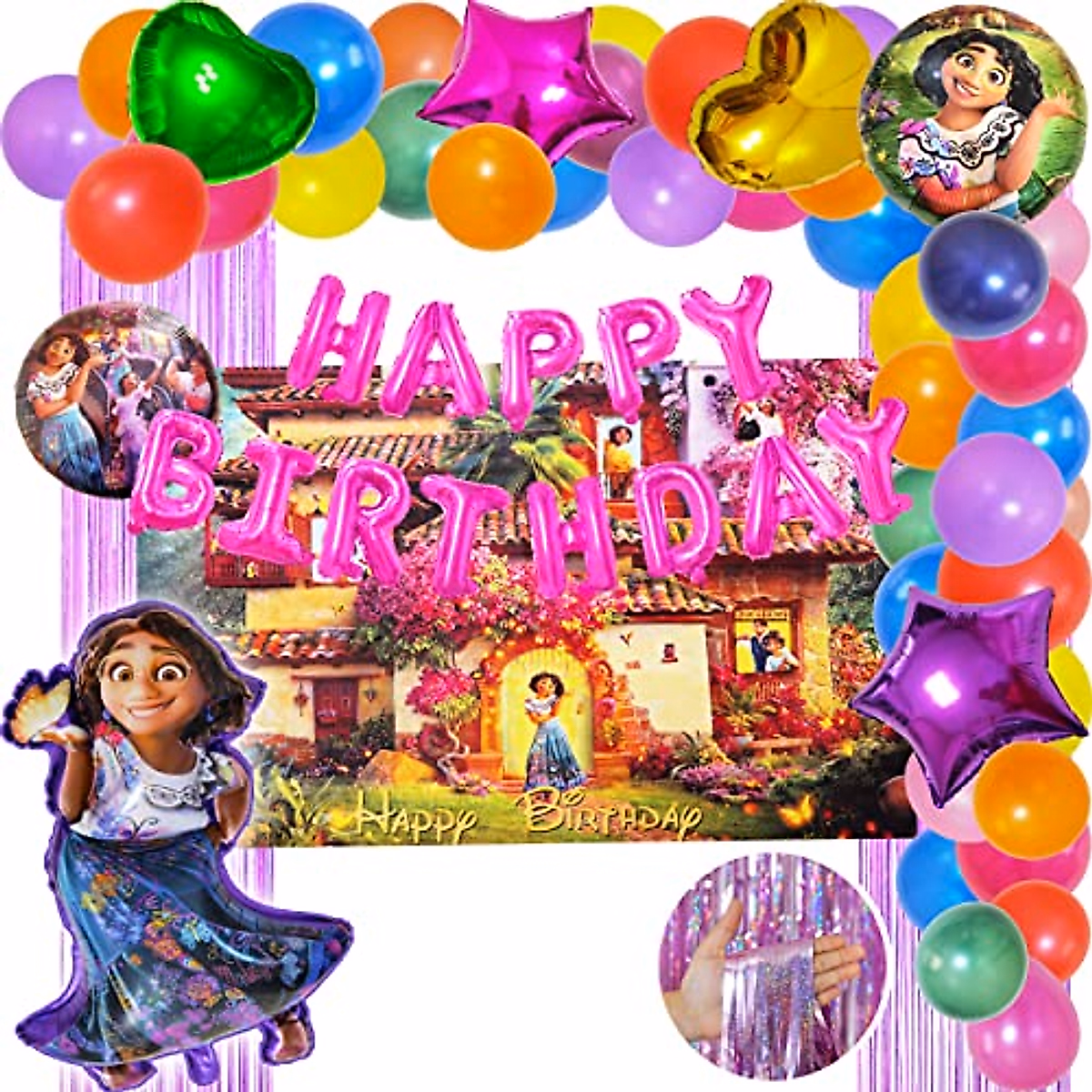 Encanto Birthday Party Supplies - Balloons, 116Pcs Birthday Decorations Include Mirabel Foil Balloons, Encanto Party Decorations, Party Supplies, Happy Birthday Balloon, Encanto Balloons For Party