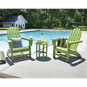 POLYWOOD Vineyard 3-Piece Adirondack Chair Set with Side Table, Green