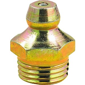 LUMAX LX-3313 Gold/Silver 10mm x 1mm Taper Metric Thread Straight 0.63" Long Grease Fitting, (Pack of 100). Passivated Finish for Maximum Protection from Corrosion.