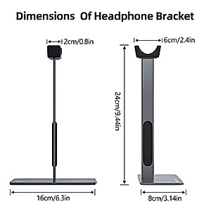 CoStySee Headphone Stand for Airpods Max with Auto-Sleep Mode Aluminum Sleep Holder with Anti-Slip Base and U-Shaped Silicone Headrest for Airpods Max（Gun Black）