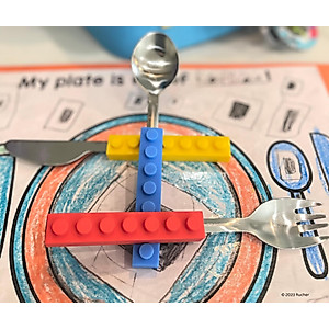 Toddler Utensils: Stackable Spoon, Fork & Knife. Fun Silverware for Kids. Stainless Steel Tableware for Children - Birthdays, Christmas, Building Blocks Party Sets.