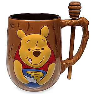 Disney Parks Exclusive - Ceramic Coffee Mug - Winnie the Pooh Sculpted with Honey Stick Stirrer, 25 ounces