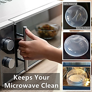 Microwave Splatter Cover for Food Large Microwave Plate Food Cover With Easy Grip Handle Anti-Splatter Lid With Enlarge Perforated Steam Vents,11.5 Inch,BPA Free & Dishwasher Safe