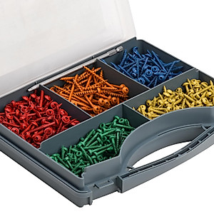 ARMOR TOOL Pocket Hole Screw Set - Fine Thread Screws 800 Piece with Color Coat & Square Drive - AP-F-800