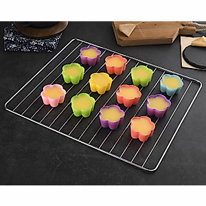 Mirenlife Reusable and Non-stick Mini Silicone Baking Cups/Muffin Cups/Mini Cupcake Liners/Mini Chocolate Holders/Truffle Cups -24 Pack-6 Vibrant Colors Flower