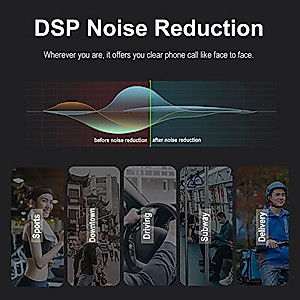 Trucker Bluetooth Headset for Cell Phones with Dual Microphones Wireless Earbuds with Earhooks Single Ear Hands Free Headset 16Hrs Talktime ENC Noise Cancelling Headphones for Office Business Driving