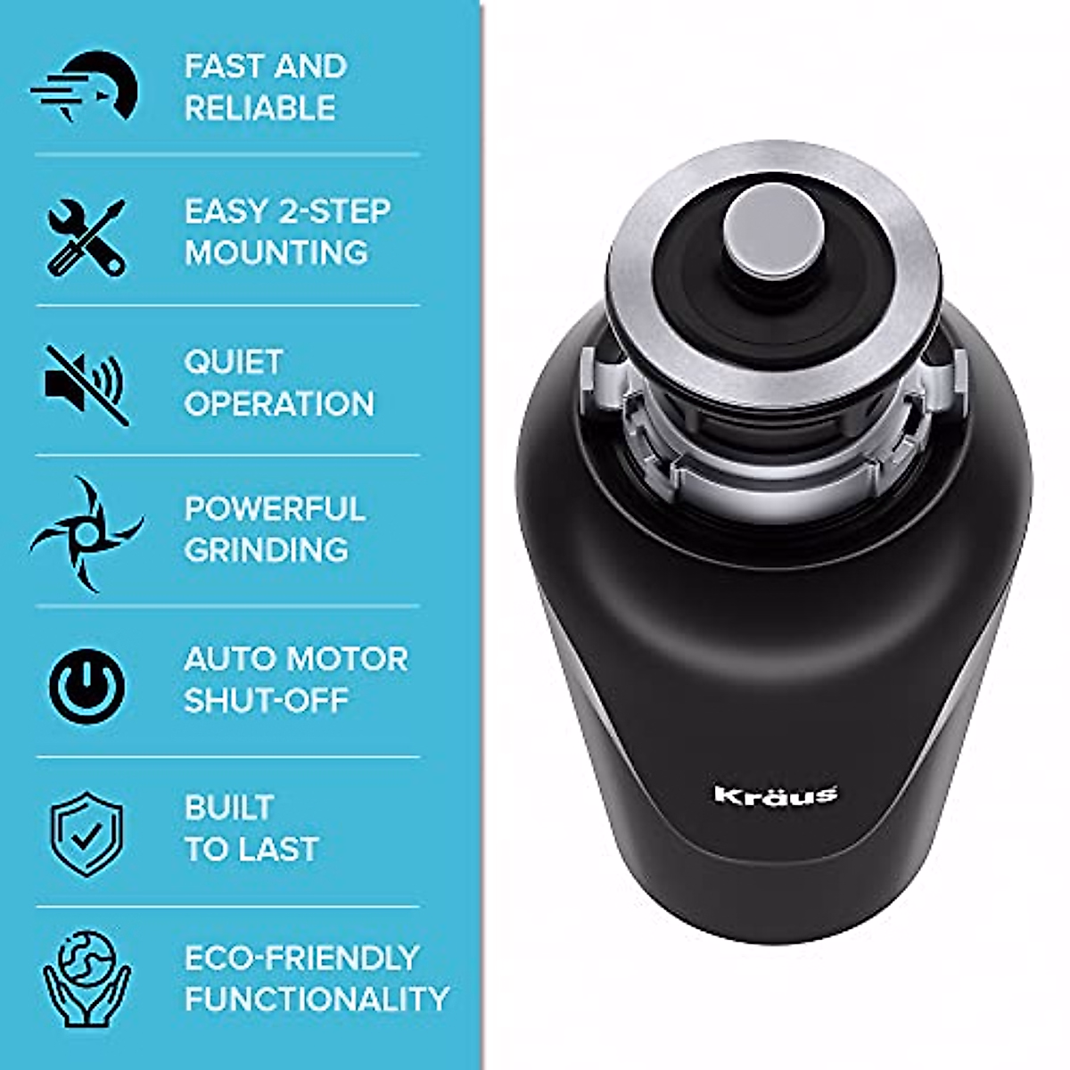 KRAUS Bellucci Workstation 32 in. Undermount Granite Composite Single Bowl Kitchen Sink in White with Accessories with WasteGuard™ Continuous Feed Garbage Disposal, KGUW1-33WH-100-75MB