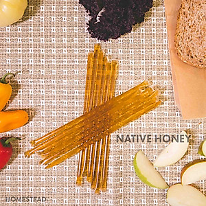 Fluid Movement Native Honey Sticks For Tea, Honey Packets Single Serve Stir Sticks, Natural Flavor, Honey Straws (Honey Sticks Bulk, 50 count)
