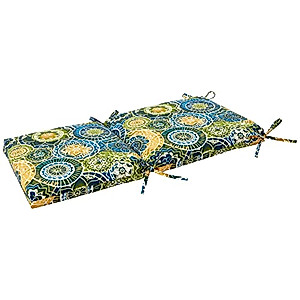 Pillow Perfect Outdoor/Indoor Omnia Lagoon Square Corner Chair Cushion, 1 Count (Pack of 1), Blue