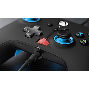 PowerA Enhanced Wired Controller for Xbox Series X|S - Blue Hint, gamepad, wired video game controller, gaming controller, Xbox Series X|S, Officially Licensed for Xbox