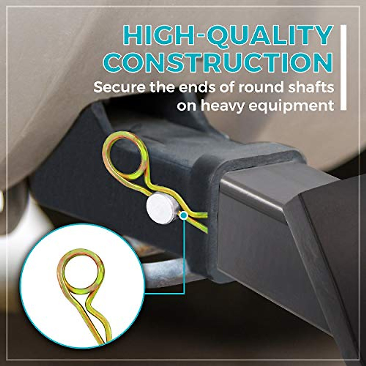 Double Loop Hitch Pin Clip 50 Piece Set of Three Different Size Fasteners, Multi-Use Cotter Hairpin Assortment Kit, Fit for Various Hitch Pins – by Goreks