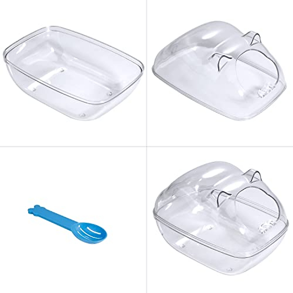 NAWTOR Hamster Sand Bath Transparent Hamster Bath Scoop Large Set Cage Accessories, Hamster Cagefor Hamsters Mice Lemming Gerbils or Other Small Pets