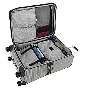 London Fog Oxford III 2 Piece Set (Cabin Bag and 25" Spinner), Black White