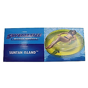 Swimline 9050 72" Swimming Pool Sun Tan Lounger Island Float Inflatables, 6-Pack