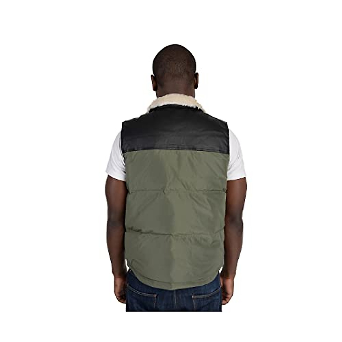 Adidas Mens Utility Down Vest Olive Green M, Color: Olive Green/Black/Off White