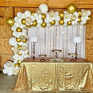 white and gold balloons, 103-Pack gold balloons & white balloons 18/12/10/5 In white gold balloon arch,Gold Confetti Balloons for Wedding Birthday Baby Shower Anniversary Party Decorations