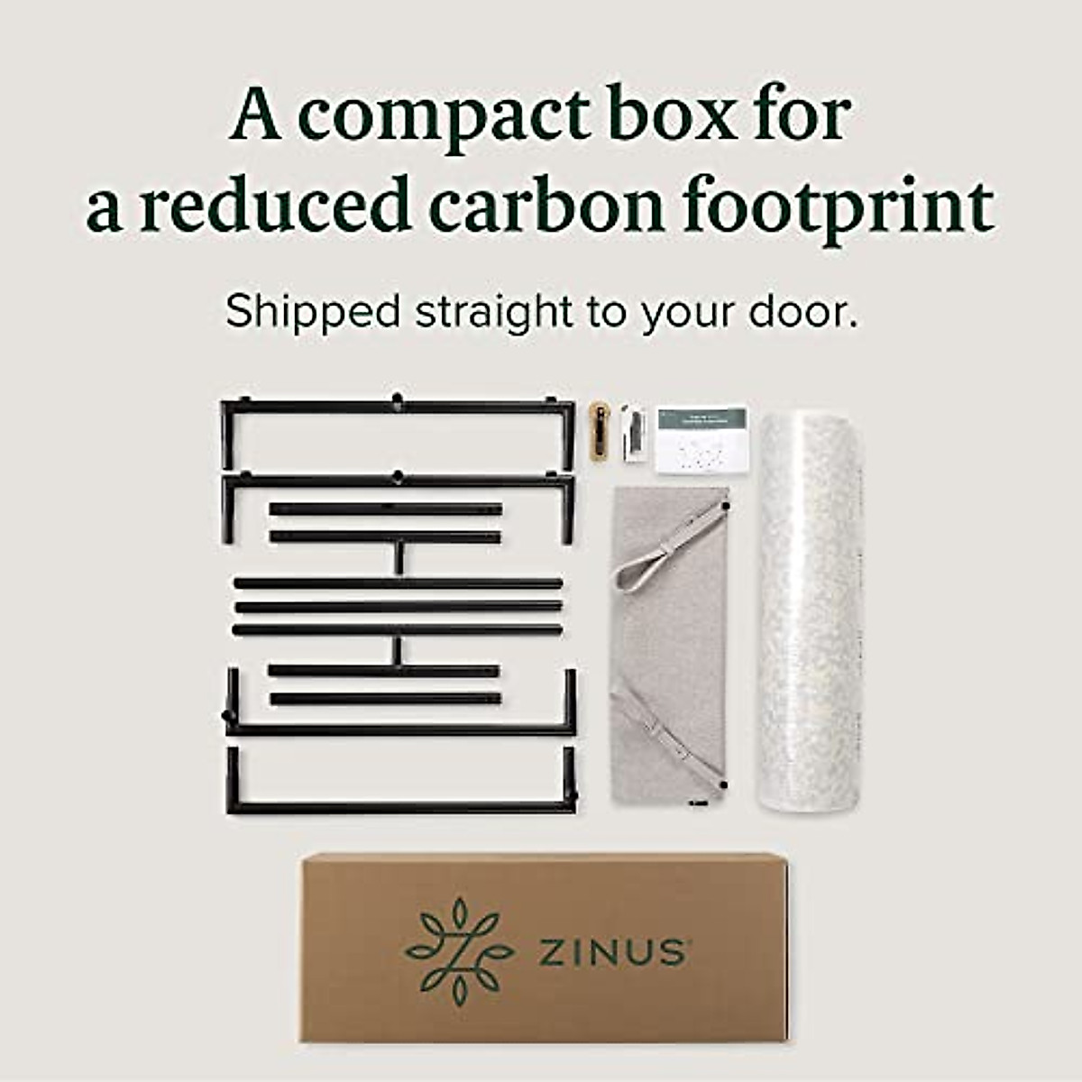 ZINUS Aidan Sling Accent Chair / Metal Framed Armchair with Shredded Foam Cushioning, Black