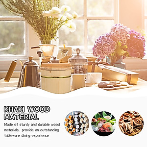 Operitacx Steaming Cask Wooden Sushi Rice Bowl Hangiri Sushi Rice Mixing Tub Container Wooden Sushi Barrel Japanese Sushi Rice Storage Bucket for Home Restaurant Japanese Rice Tub