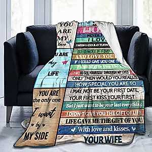 to My Husband Throw Blanket Super Soft Flannel Air Conditioner Blanket Warm Blanket Applicable All Season for Bed Couch Living Room(60"x50")