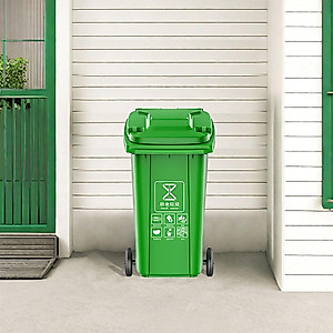 PSYBRYTHIA Outdoor Garbage Can with Wheels and Lid 80L 100L 120L 240L Heavy Duty Large Garbage Can Trash Container for Patios, Kitchens, and Outdoor Entertaining(Blue)