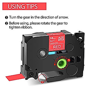 GREENCYCLE Compatible for Brother TZe-445 TZe445 TZ445 TZ-445 AZE Label Cartridge 18mm 0.7 Inch 3/4" White on Red Laminated Label Tape for PTD400, PTD400AD, PTD450, PTD600, PTP700, PTP710BT, 5 Pack