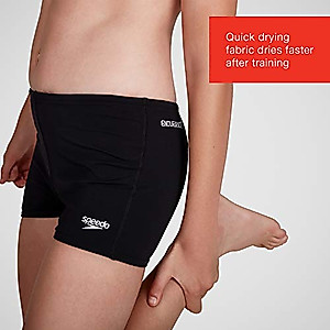 Speedo Endurance+ Boy's Swimming Aqua Short, Black, 8 Years