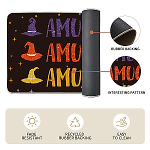 Artoid Mode Black I Put A Spell On You Amuck Halloween Decorative Kitchen Mats Set of 2, Low-Profile Floor Mat 17x29 and 17x47 Inch