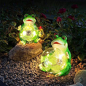 Garden Decor Adorable Frog Garden Sculptures & Statues Perfect Yard Art Gift Solar Garden Statues Create a Vibrant Landscape for Garden, Courtyard, Lawn, Walkway (1 PCS)