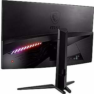 MSI 32" Full HD RGB LED Non-Glare Super Narrow Bezel 1ms 2560 x 1440 144Hz Refresh Rate Free Sync Height Adjustable Curved Gaming Monitor (Optix MAG321CQR),Black