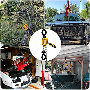 KITUYOTO Mini Chain Hoist 1/2 Ton(1100lbs)-Manual Lever Chain Hoist 5Ft Lift with Safety Hooks|Miniature Come Along Winch Heavy Duty Puller Workshop|Portable Ratchet G80 Chain Fall Hoist for Garages