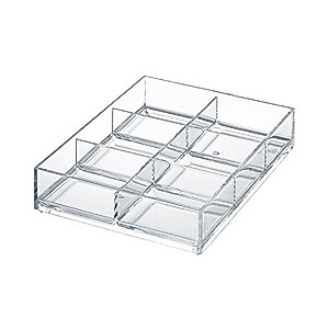 Like-It | MX-T11 | System Tray | Stackable Organizer | Drawer Organizer | A6 | 6 Divide |4.53" × 6.06" × 1.18" | Clear |