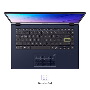 ASUS L410 MA-DB04 Ultra Thin Laptop, 14” FHD Display, Intel Celeron N4020 Processor, 4GB RAM, 128GB Storage, NumberPad, Windows 10 Home in S Mode, Star Black