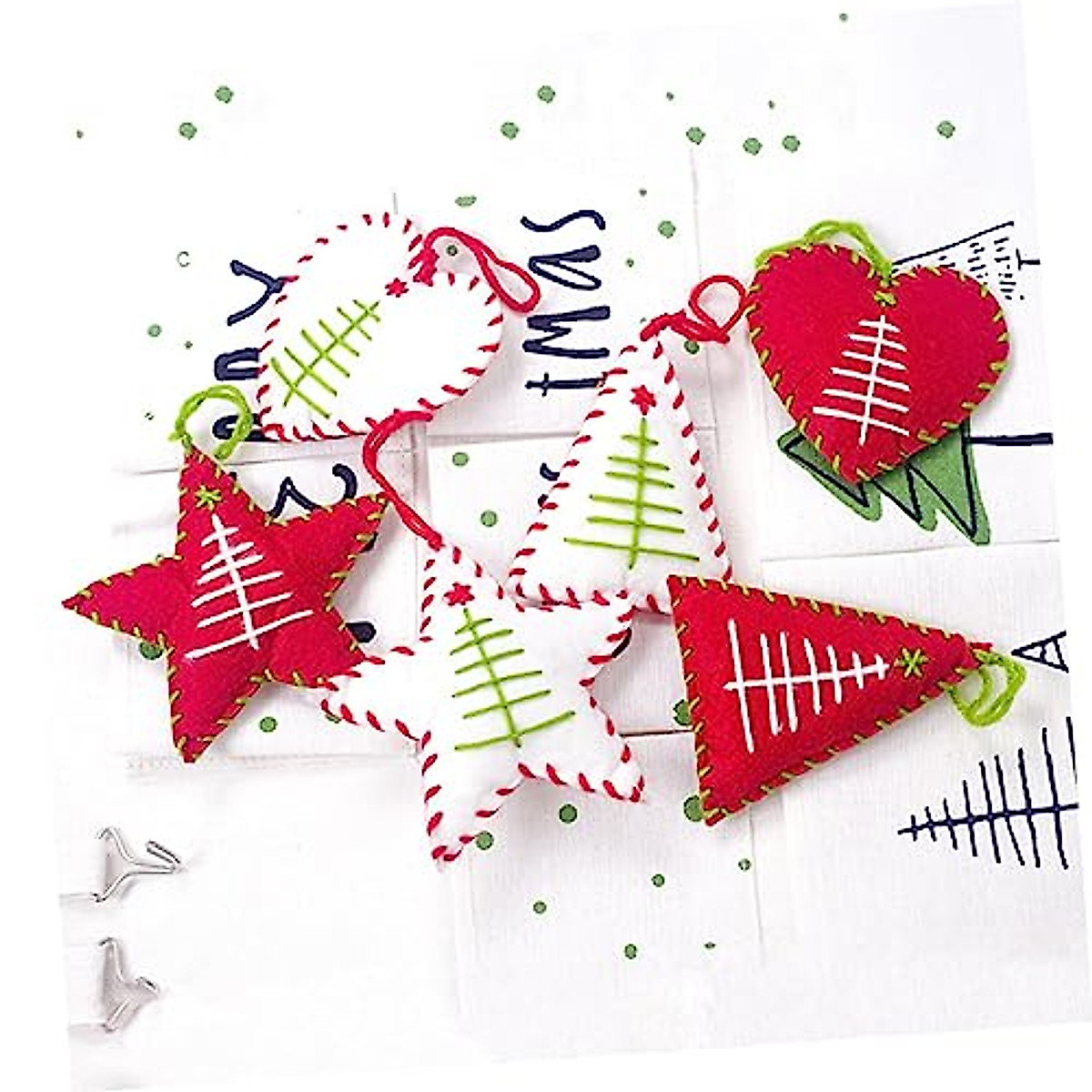 BESTOYARD 6pcs Christmas Hanging Ornament Christmas Tree Pendant Cloth Hanging Pendant Creative Hanging Pendant Christmas Plush Ornaments Christmas Decorations for Tree Christams Decor Love