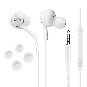 OEM UrbanX Corded Stereo Headphones for Oppo Reno2 - with Microphone and Volume Buttons - White (US Version with Warranty)