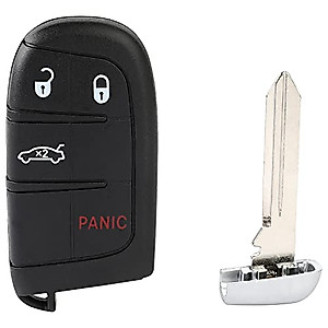 ANGLEWIDE Car Keyless Entry Remote Key Fob Replacement for 2015-2017 for Chrysler 200 Chrysler 300 for Dodge Charger for Dodge Challenger (M3M-40821302) 4 Buttons-1 pad