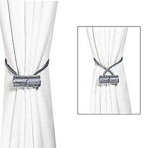 WCNMB Beautiful and Stylish 1Pc Magnetic Curtain Tieback Magnet Buckle Strap Curtains Holdbacks Clip Rod Tie Backs Hanging Belts Rope Accessoires Curtain tie (Color : Sapphire, Length