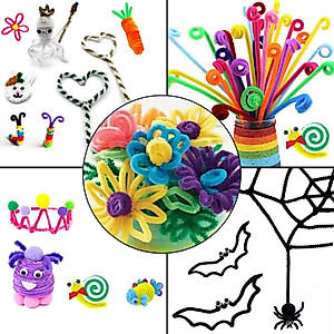 Cldamecy 100 pcs Black Pipe Cleaners with 20 pcs Googly Eyes,Chenille Stems for Craft Project,Craft Pipe Cleaners for DIY Projects,Arts and Holiday Decoration