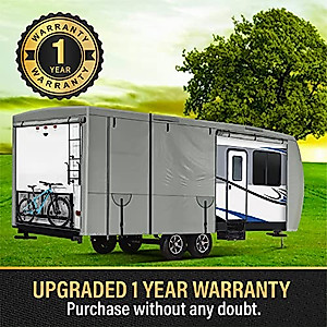 North East Harbor Travel Trailer Cover 18 ft to 20 ft Waterproof Ripstop Cover 600D Heavy Duty RV Storage Cover Camper Cover RV Accessories for Travel Trailers Windproof Toy Hauler Covers