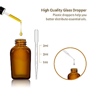 4Pack Dropper Bottles with Dropper 1.7 oz Glass Tincture Bottles with 1 Funnel & 4 Labels 50ml Thick Amber Leakproof Essential Oils Bottles Eye Dropper Bottles for Storage and Travel