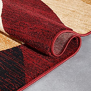 Well Woven Dulcet Bingo Red Modern Geometric Area Rug (7'10" x 9'10")