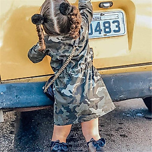 BOIZONTY Toddler Kids Baby Girl Camouflage Jacket Coat Casual Denim Windbreaker Button Down Outerwear Winter Fall Outfit Clothes (Camouflage,4-5 Years)