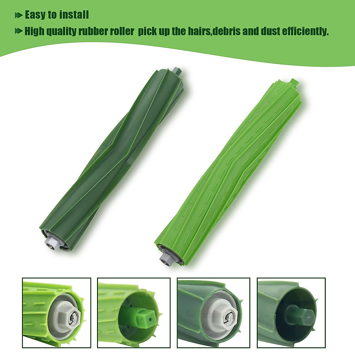 LOVECO Replacement Parts for iRobot Roomba E Series E5 E6,I Series i8 i7 i6 i5 i4 i3 i1 J Series j9 j8 j7 j6 j5 and Plus Version, (Not for Combo j7+ and j9+),2 Roller,8 Edge Sweeping Brush,8 Filter